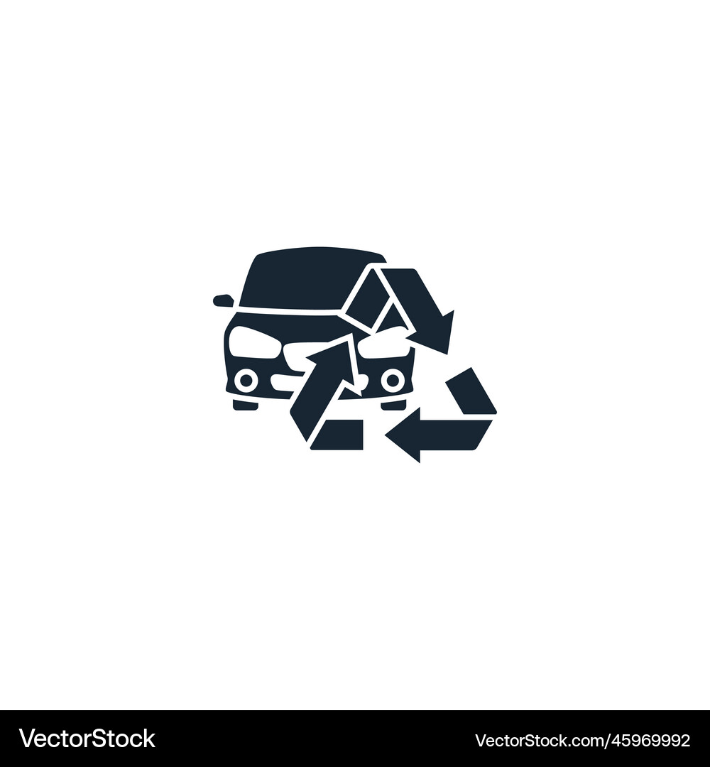 Car recycling creative icon from icons Royalty Free Vector
