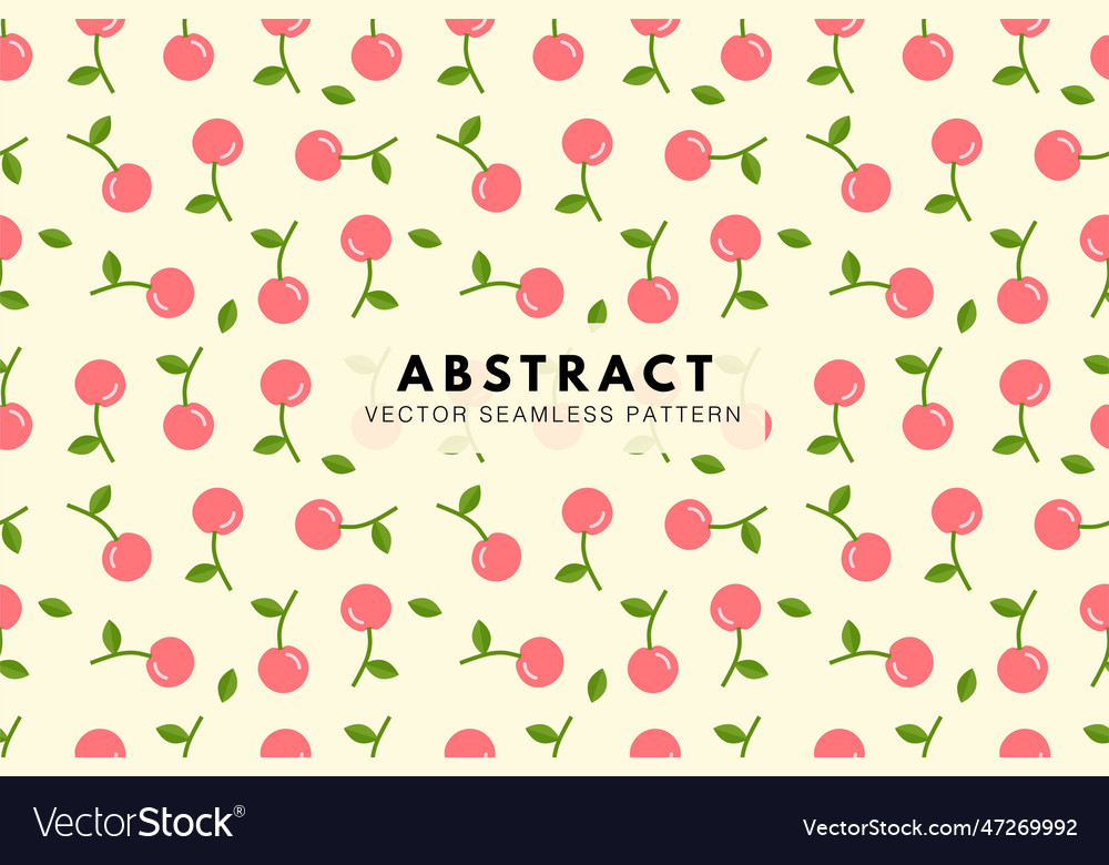 Cherry fruit cute pattern Royalty Free Vector Image