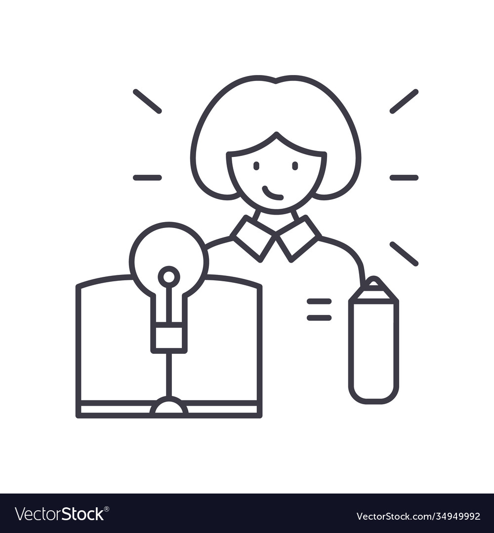Creativity learning icon linear isolated Vector Image