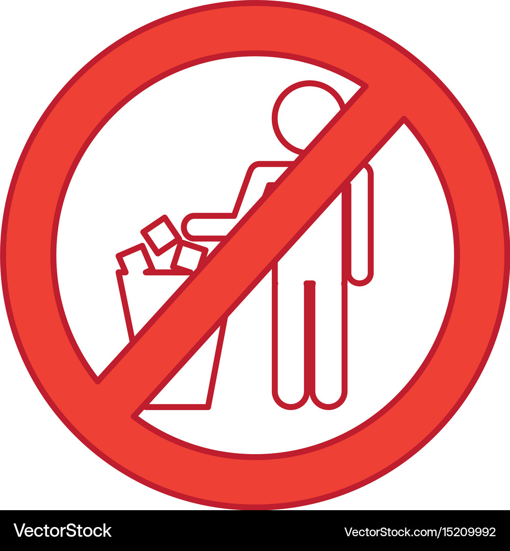 Denied to deposit garbage sign Royalty Free Vector Image