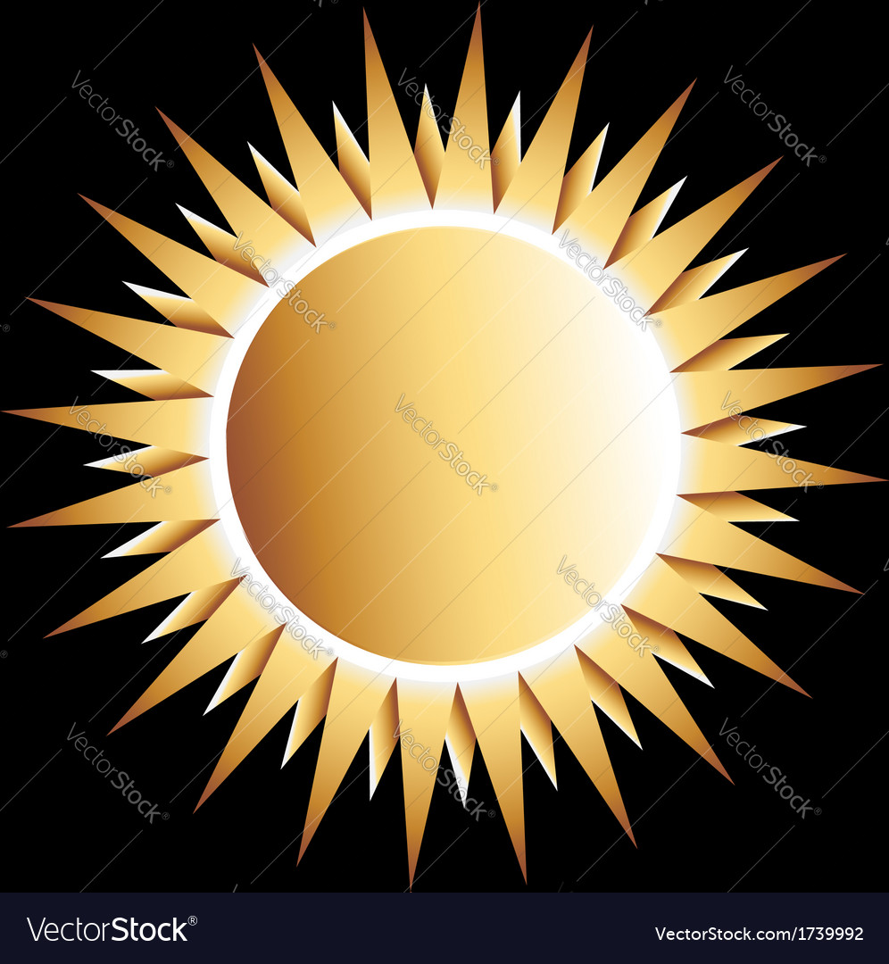 Gold Sun Logo Royalty Free Vector Image - VectorStock