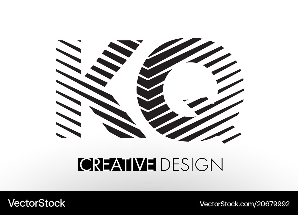 Kq k q lines letter design with creative elegant Vector Image
