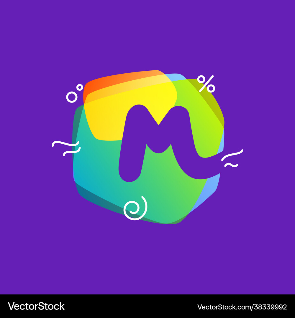 M letter logo for flash sale discount Royalty Free Vector