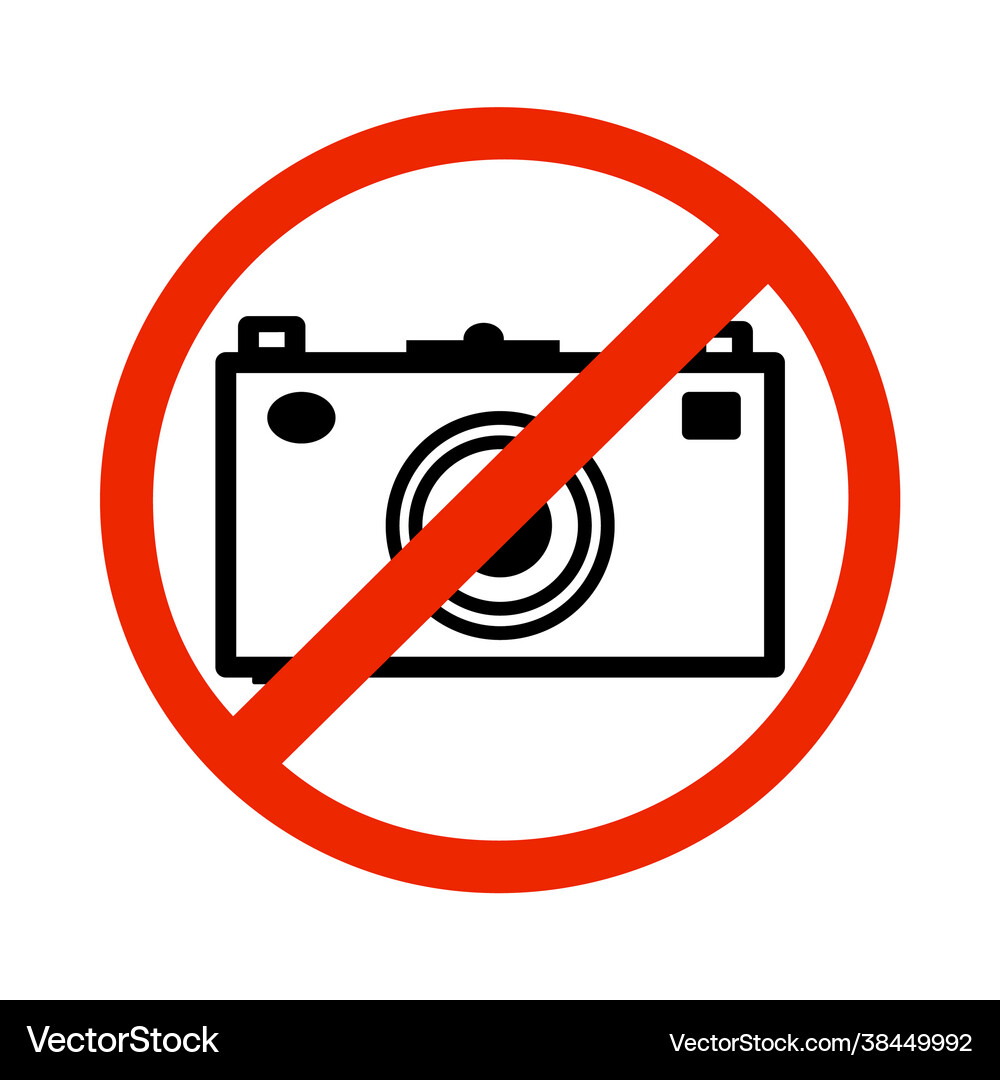 Prohibition sign no photography Royalty Free Vector Image
