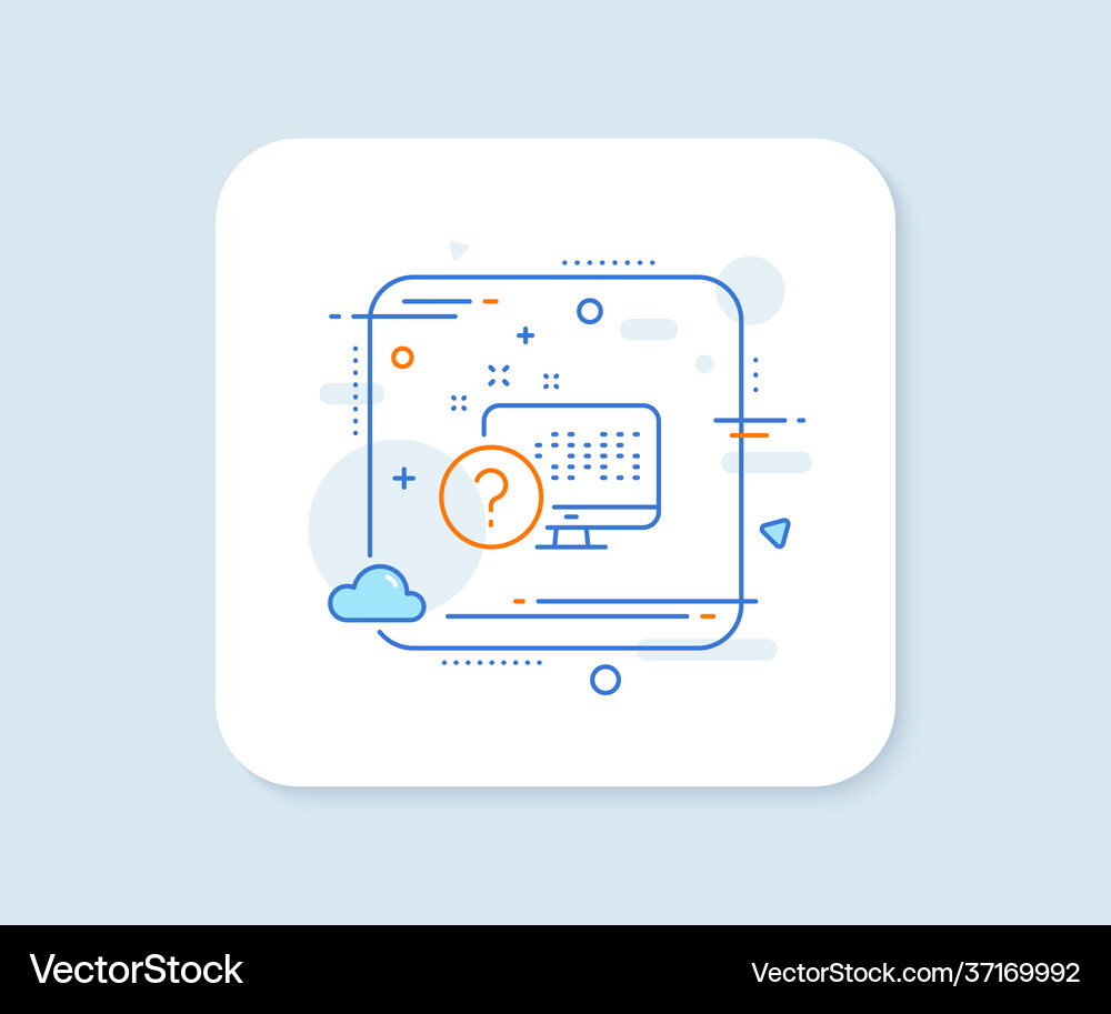 Question mark line icon online quiz test sign Vector Image