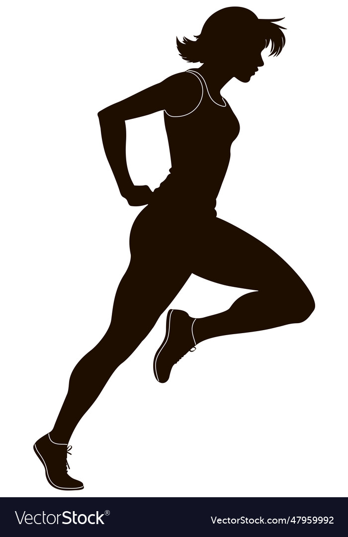 Running woman abstract silhouette sports uniform Vector Image