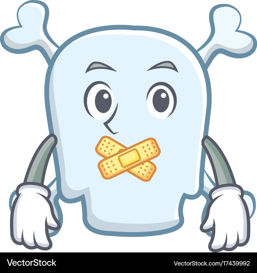 Silent skull character cartoon style Royalty Free Vector