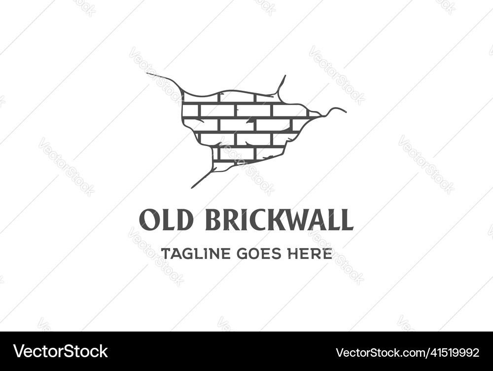 Simple minimalist retro vintage old brick wall Vector Image