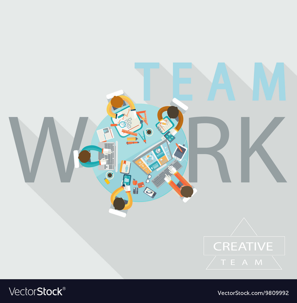 Teamwork concept Royalty Free Vector Image - VectorStock