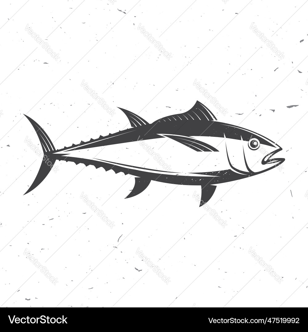 Tuna icon silhouette vintage Royalty Free Vector Image