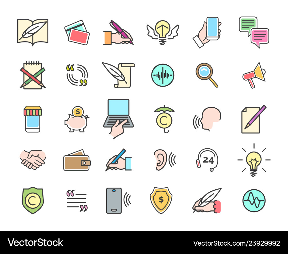 Viral marketing icons Royalty Free Vector Image