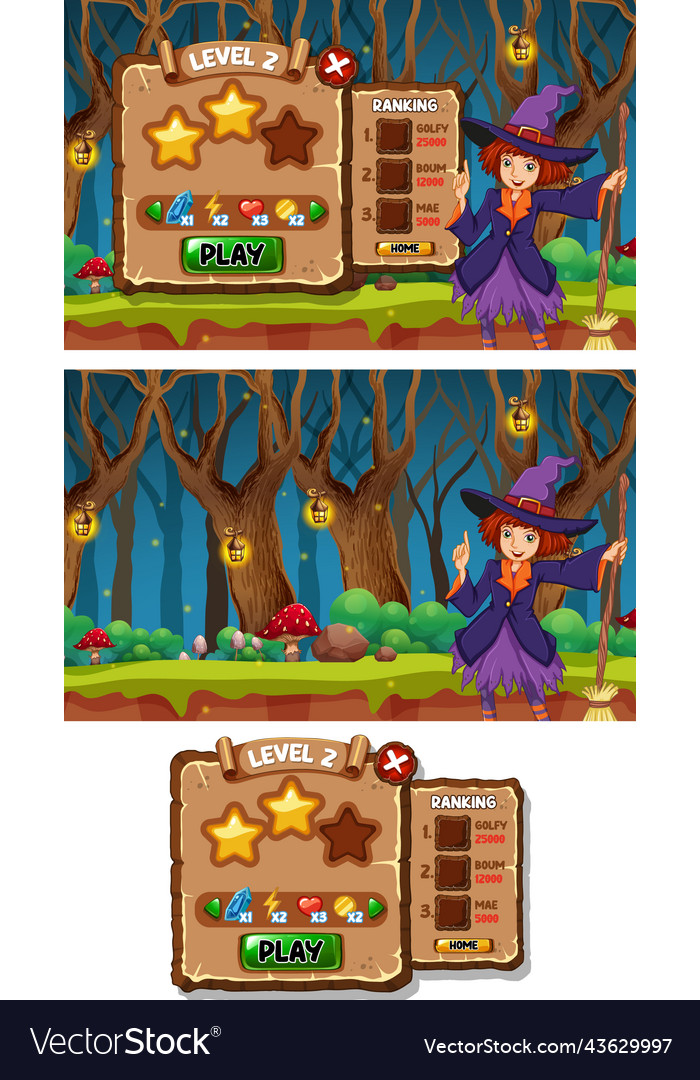 A game background template with elements Vector Image