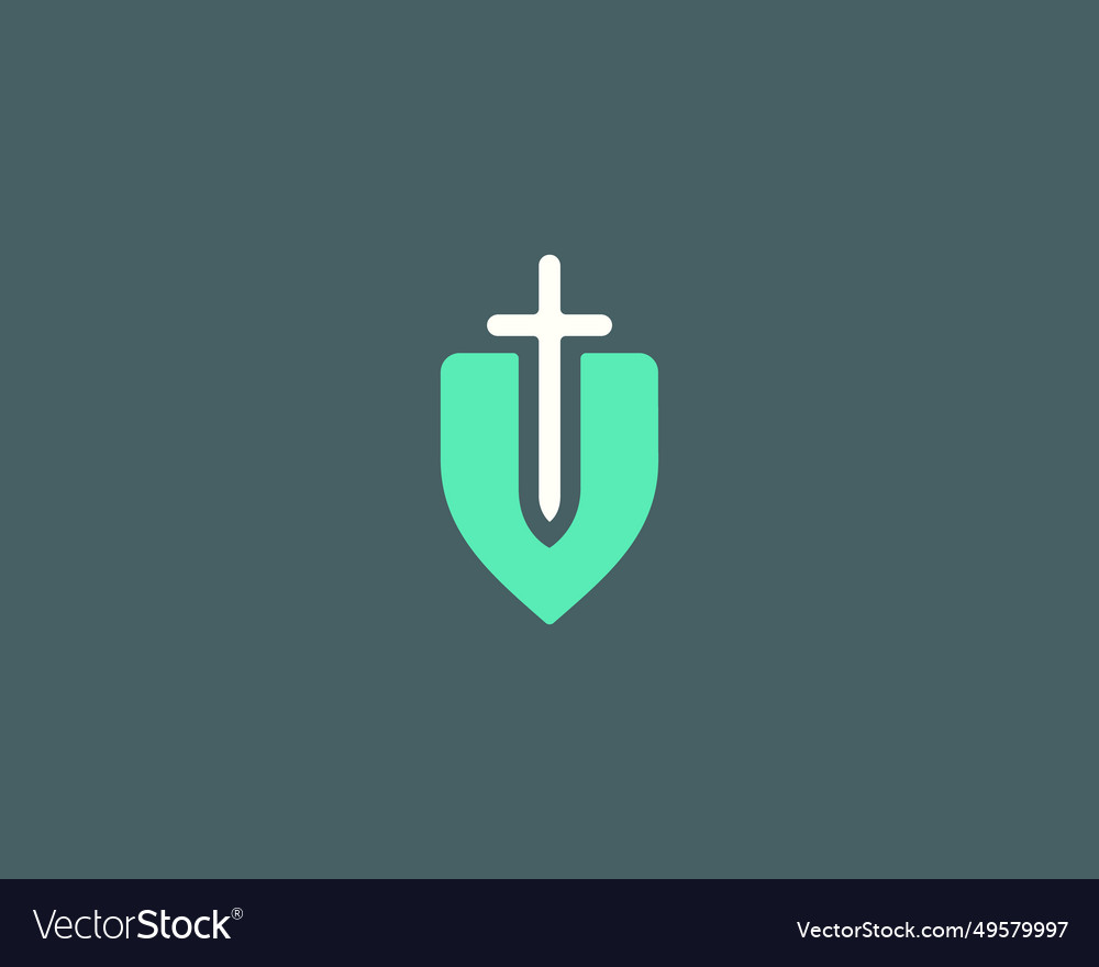 Abstract shield and sword logo design creative Vector Image