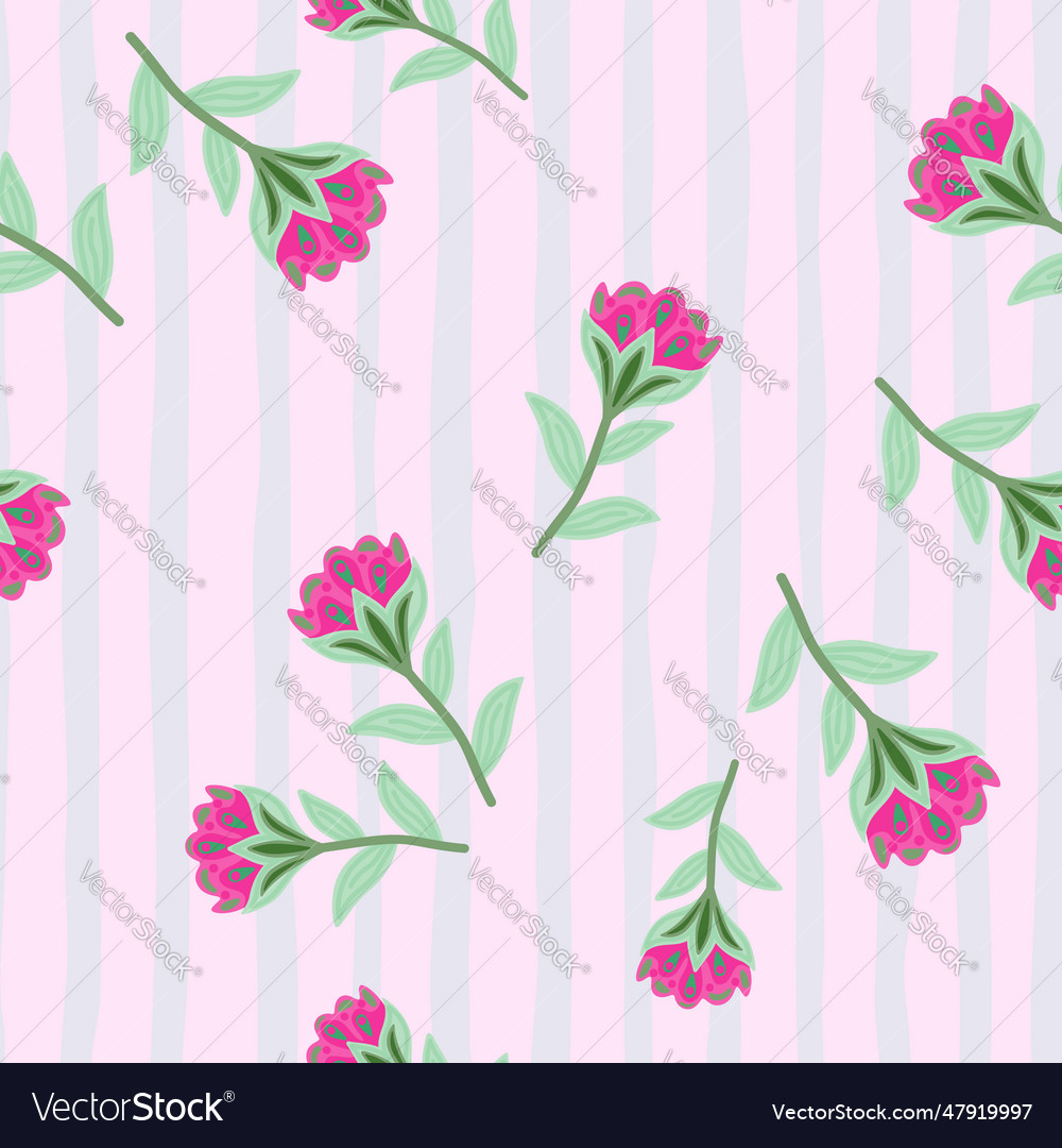Creative flower stylized seamless pattern hand Vector Image