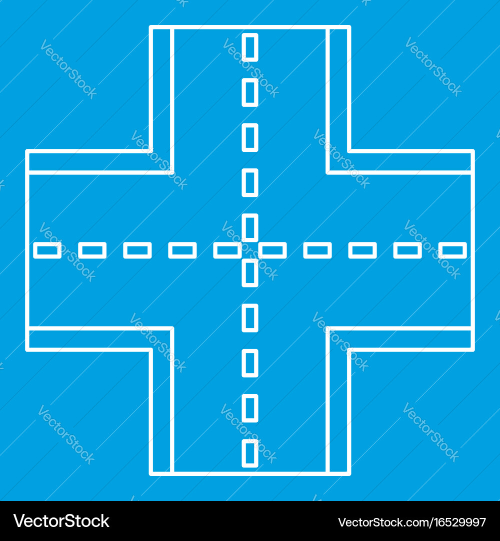 Crossroad icon outline style Royalty Free Vector Image