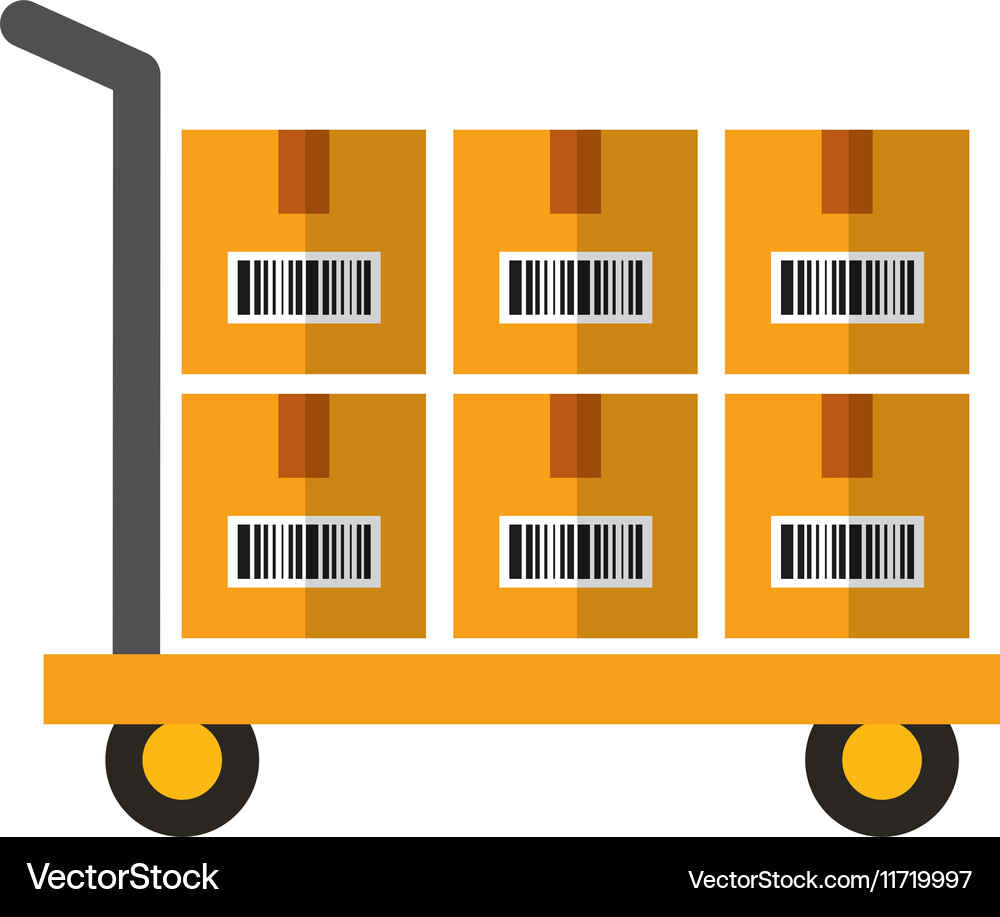 Delivery cart isolated icon Royalty Free Vector Image