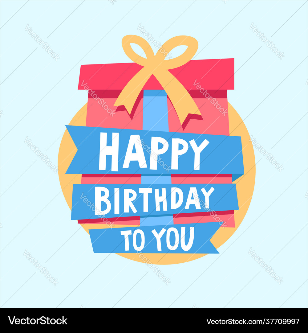 Happy birthday sticker label Royalty Free Vector Image