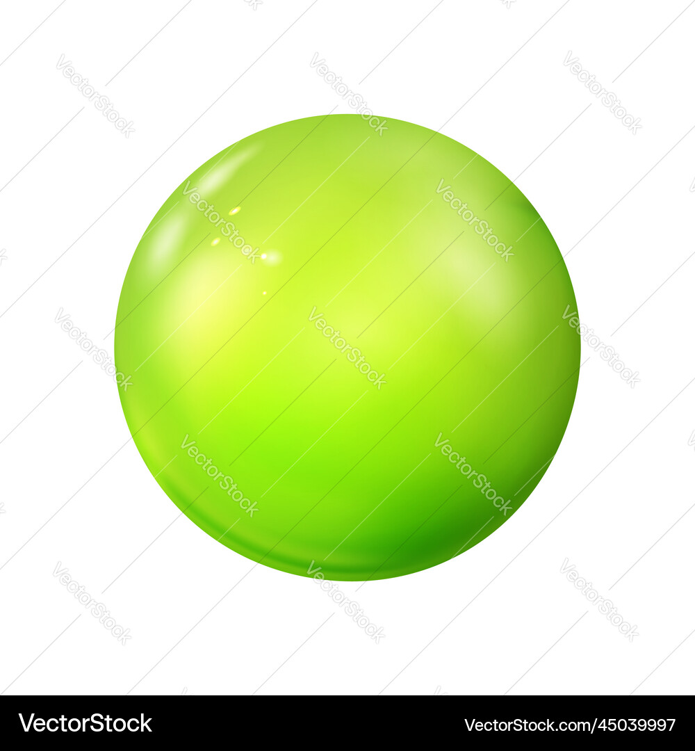 Light green sphere polished ball mock up Vector Image
