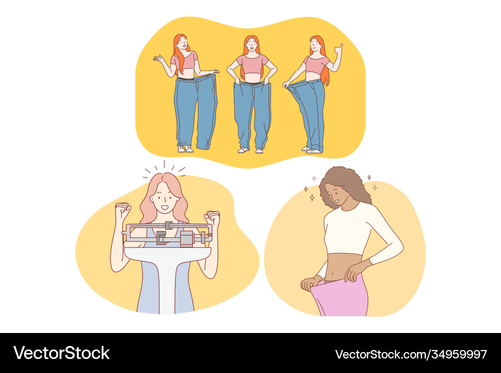 Losing weight slim diet figure good shape Vector Image