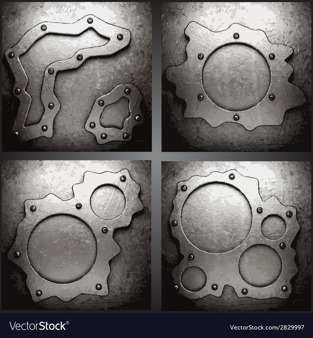 Metal background set Royalty Free Vector Image
