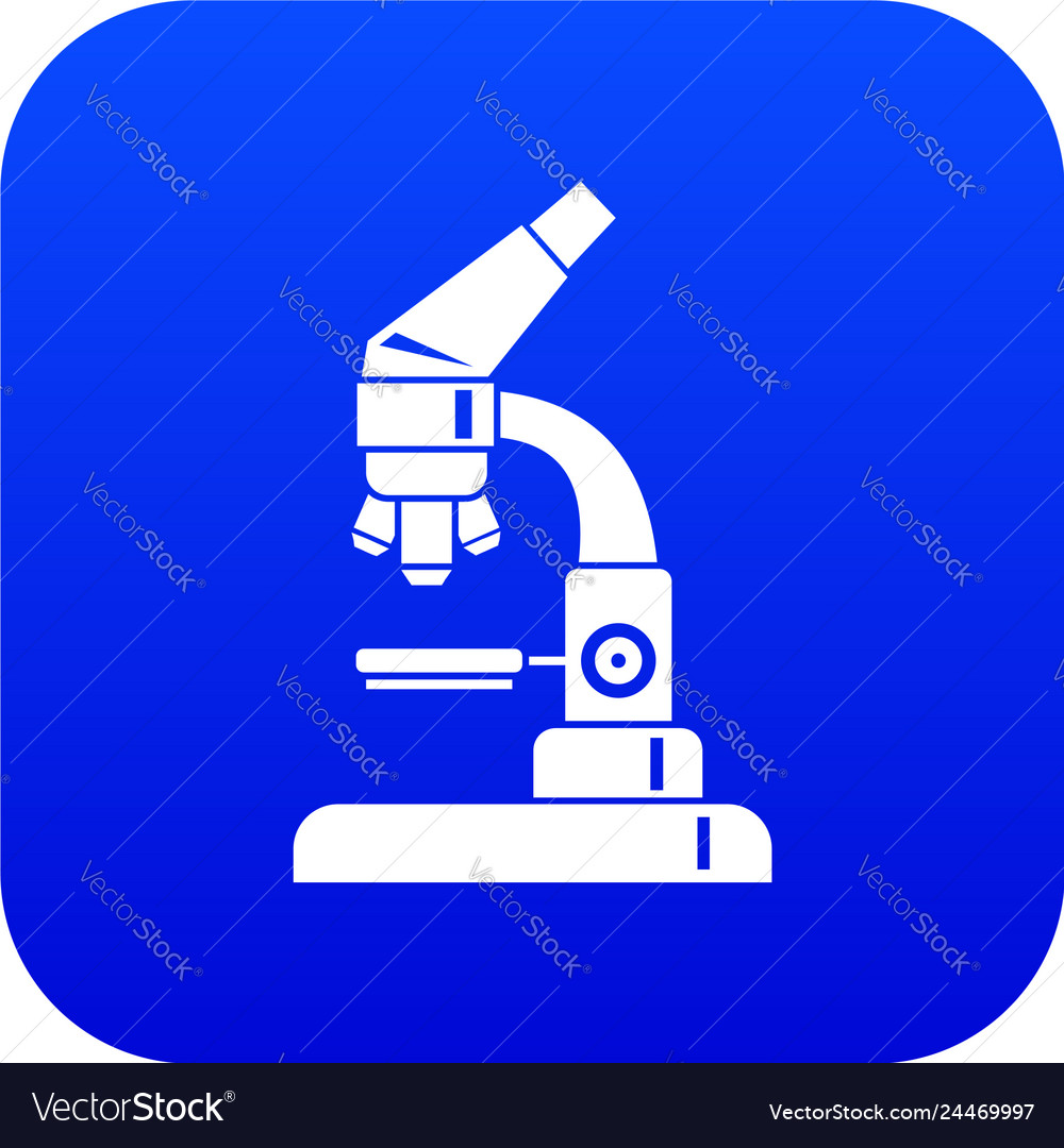 Microscope icon digital blue Royalty Free Vector Image
