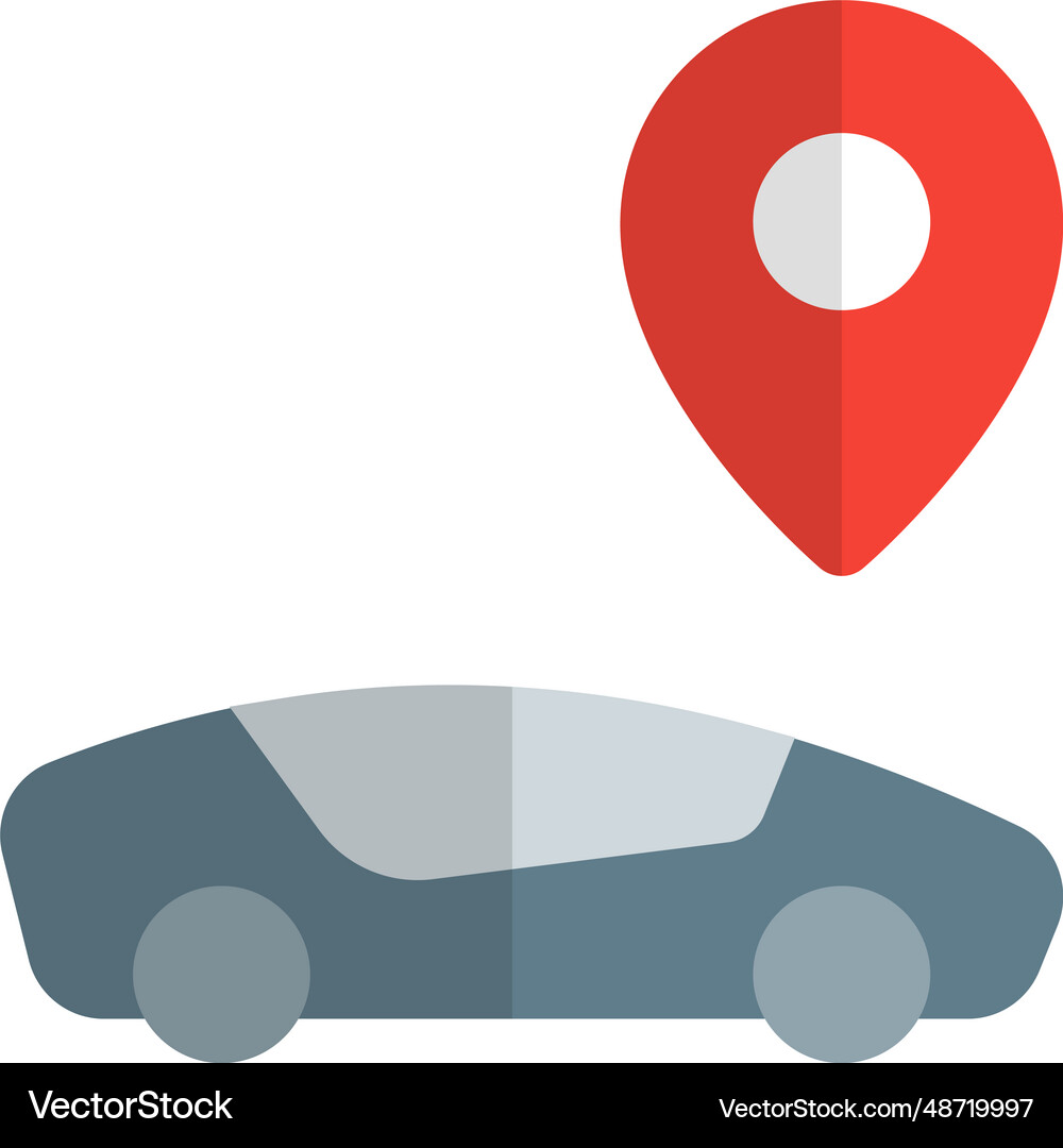Modern car with maps and location facility Vector Image