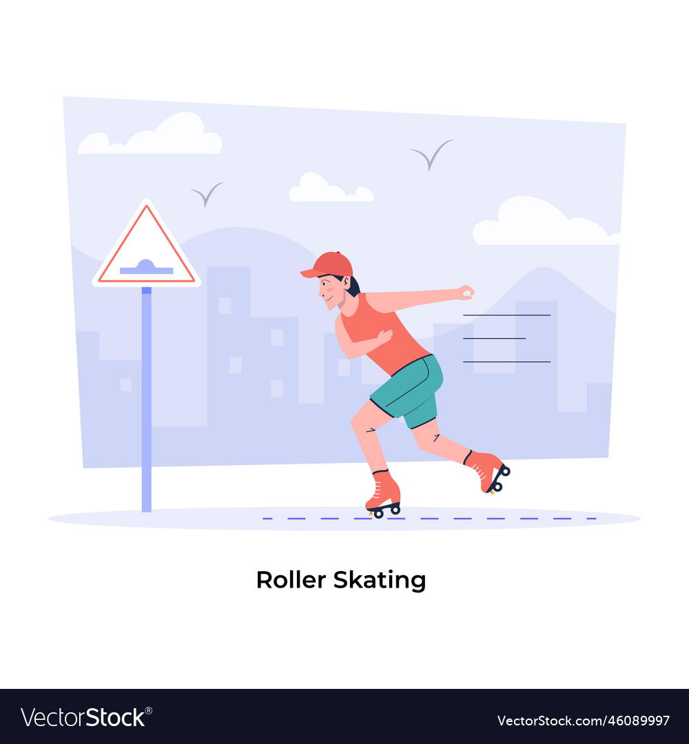 Roller skating Royalty Free Vector Image - VectorStock