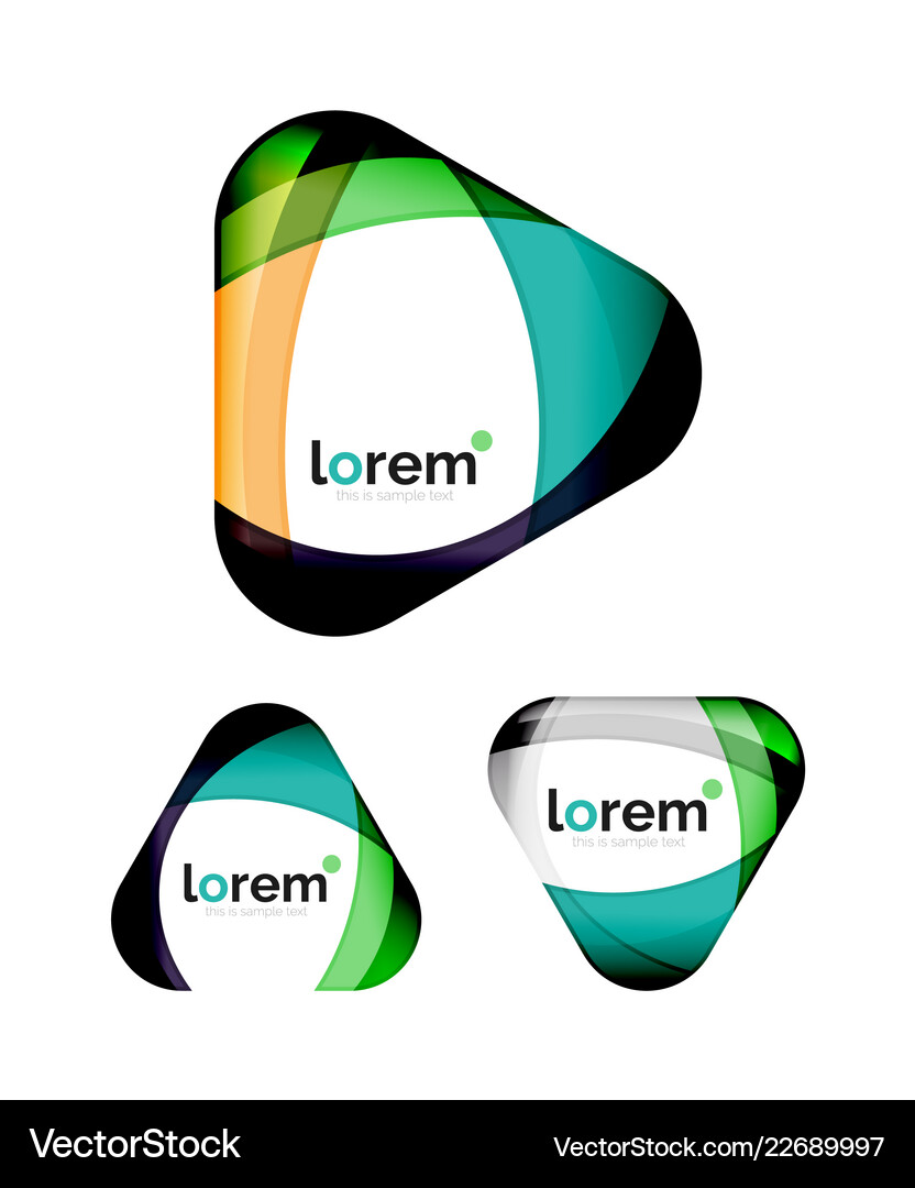 Set of geometric shape convergence logo design Vector Image