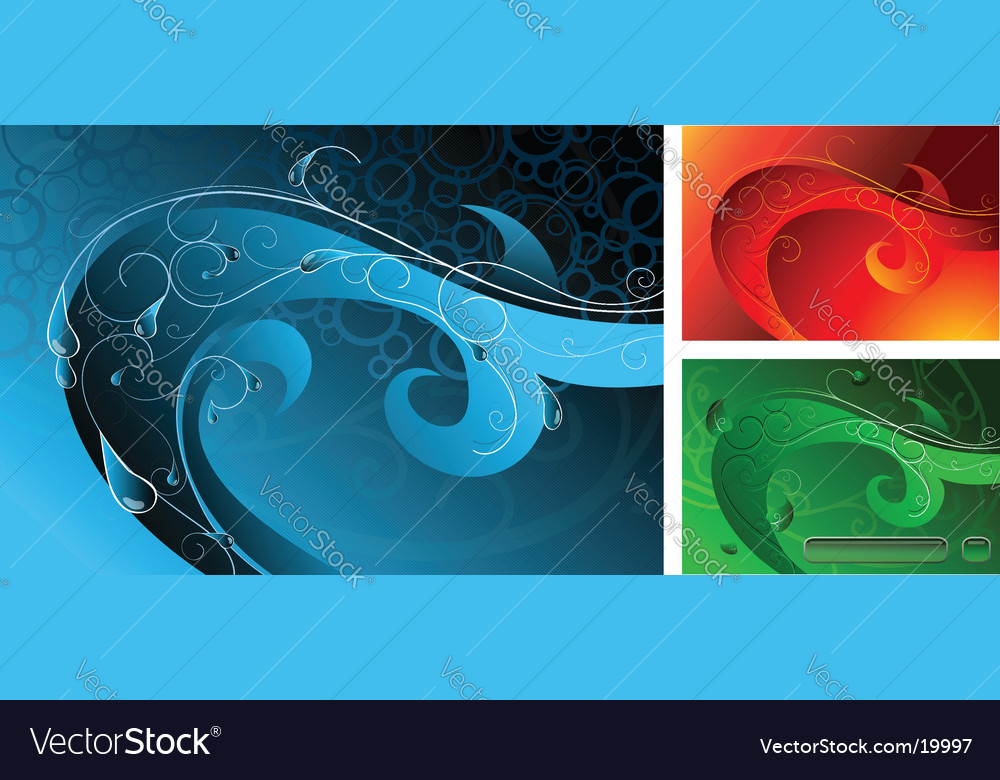 Three nature elements Royalty Free Vector Image