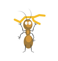 Cute brown ant crying Royalty Free Vector Image