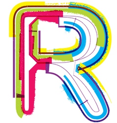 Colorful Font Letter R Royalty Free Vector Image