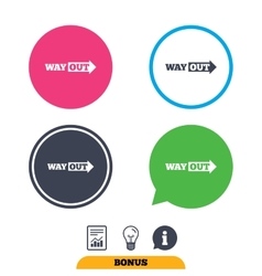 Way out right sign icon arrow symbol Royalty Free Vector