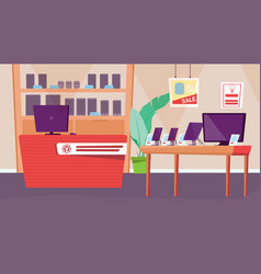 Clothing store interior concept flat cartoon Vector Image