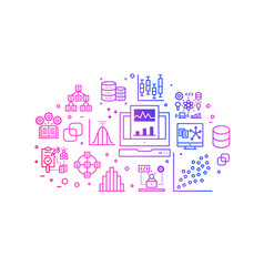 Business intelligencebi concept icons Royalty Free Vector