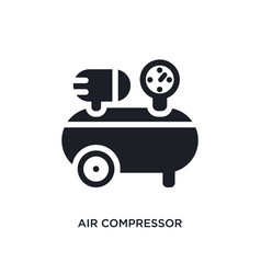 Two color air compressor icon from construction Vector Image