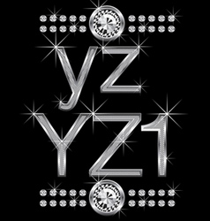 Metal diamond letters and numbers 02 Royalty Free Vector