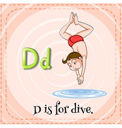 Flashcard letter d is for dig Royalty Free Vector Image