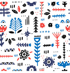 Folk art pattern Royalty Free Vector Image - VectorStock