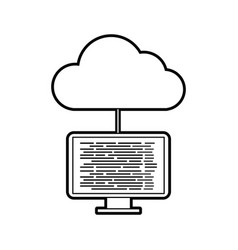 Cloud computing programming and coding software Vector Image