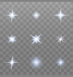 Sparkle icon set glowing or brilliant particle of Vector Image