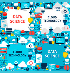 Data science paper template poster Royalty Free Vector Image