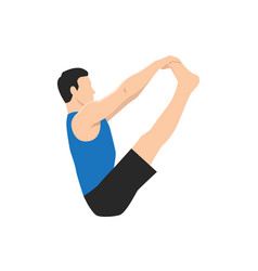 Man doing both big toe pose double toe hold Vector Image