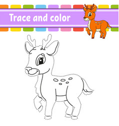 Trace and color coloring page for kids Royalty Free Vector