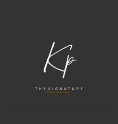 Kp initial letter handwriting and signature logo Vector Image
