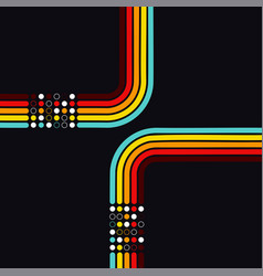 Diagonal abstract waves frame corner pattern Vector Image