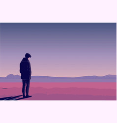 Sad depressed lonely man Royalty Free Vector Image