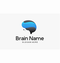 3d brain logo template designs modern Royalty Free Vector