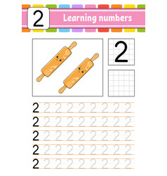 Number 8 trace and write handwriting practice Vector Image