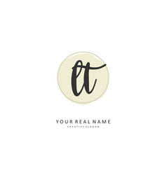 L t lt initial letter handwriting and signature Vector Image