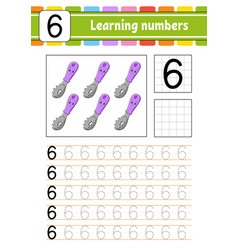 Trace and write numbers handwriting practice Vector Image